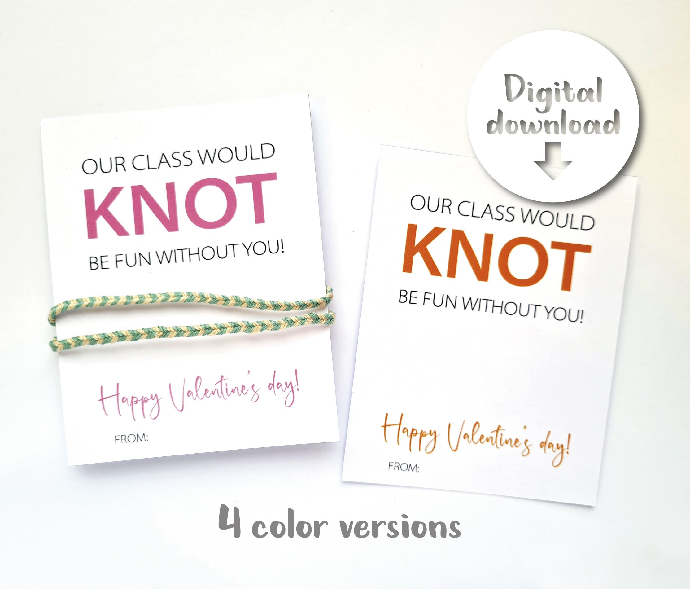 Bracelet Valentine Tags, Multi, Friendship Bracelet Classroom ...