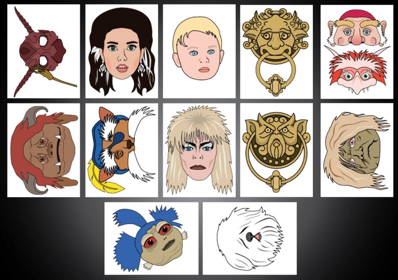 Labyrinth Birthday, Labyrinth Inspired Photo Props, Masks, Printable ...