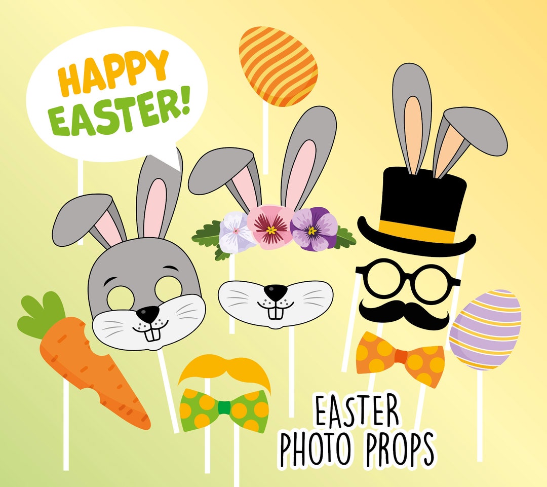 Easter Party Props, Easter Photo Booth Props. Bunny Props, Egg Props ...