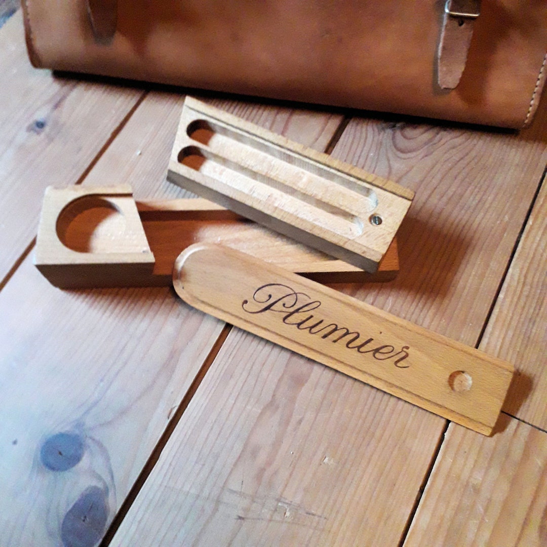 Old School Pencil Case in Vintage Removable Wood Wooden Box - Etsy