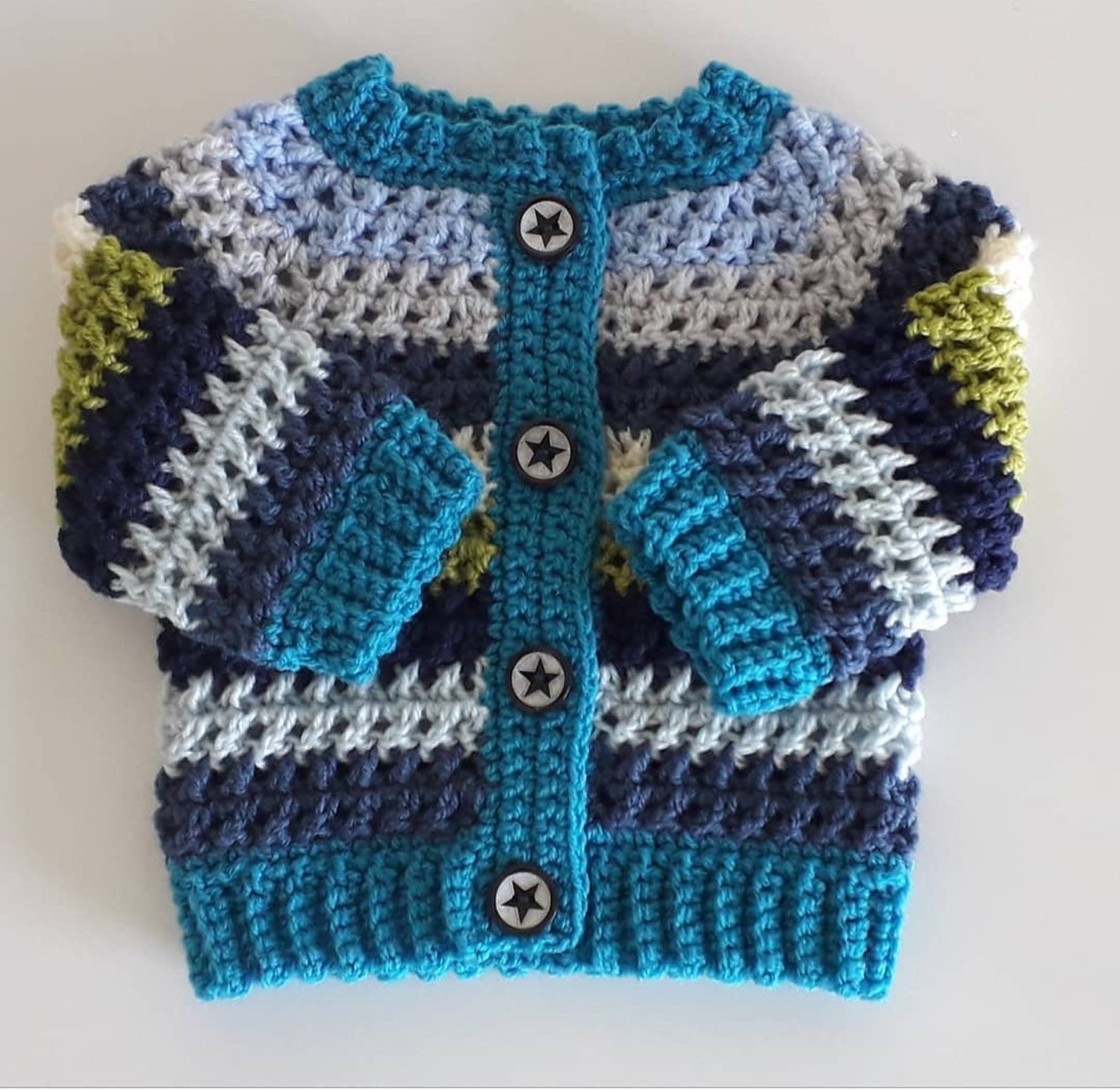 Kriss Cross crochet Baby Cardigan - Etsy