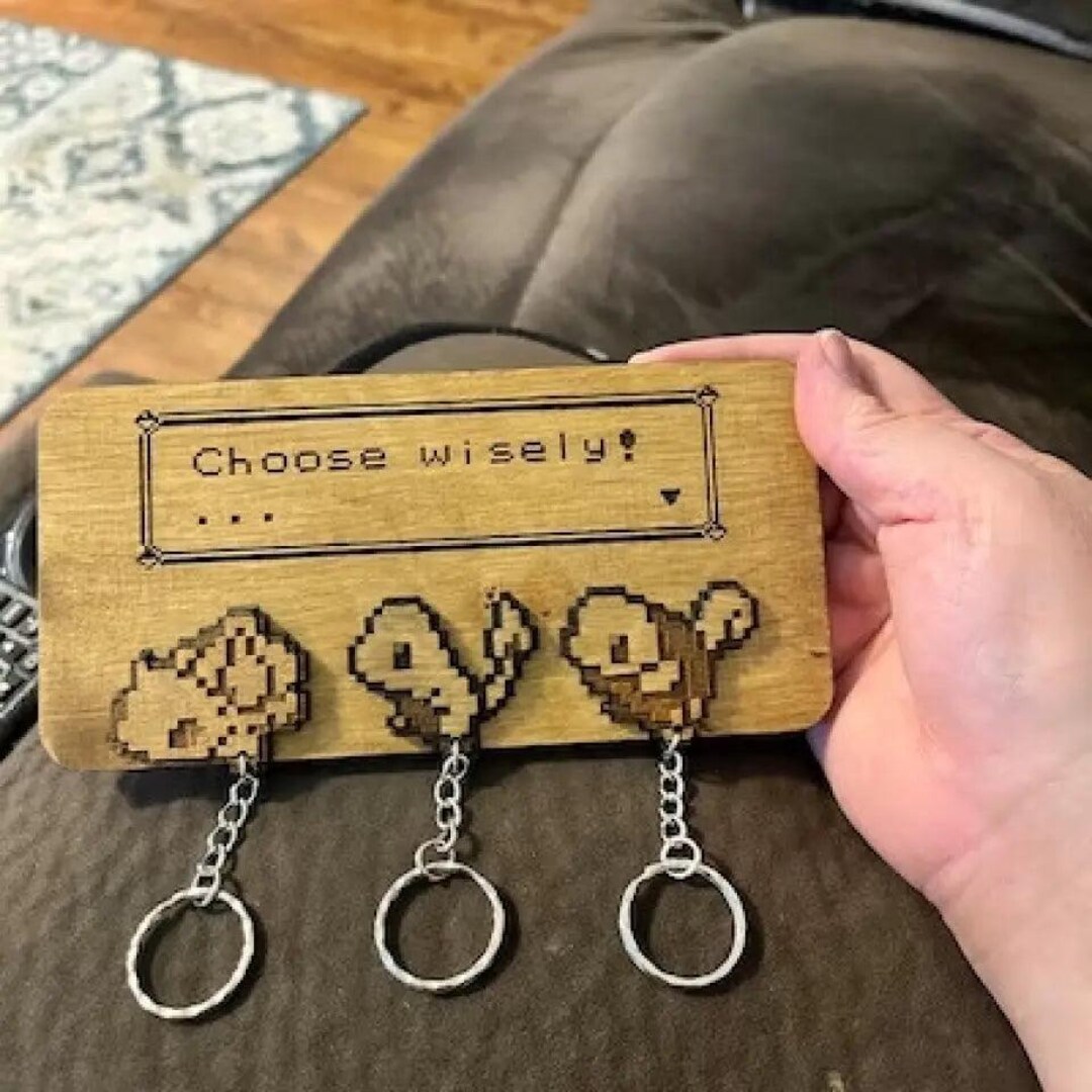 Handmade Wooden Pokemon Key Holder | Laser Cut Key Organizer | Pokemon ...