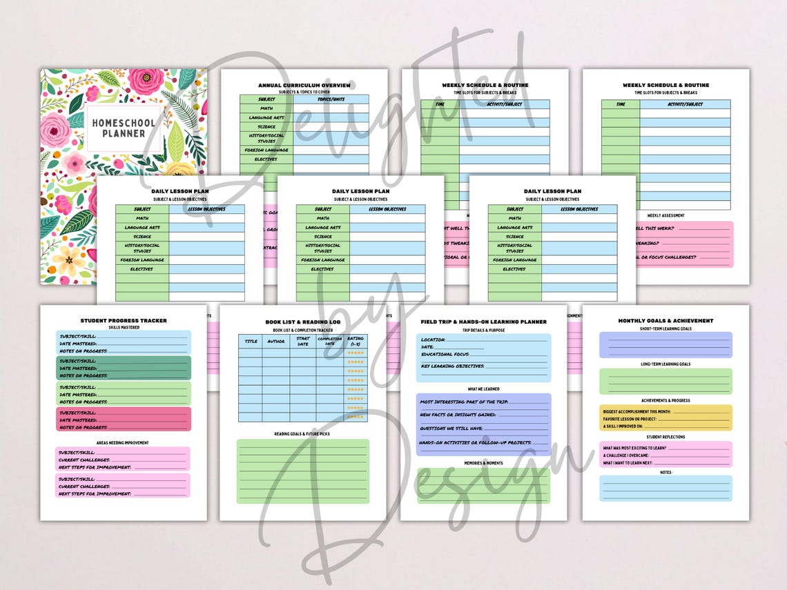 Printable Homeschool Planner for Moms, Annual, Weekly & Daily Lesson ...
