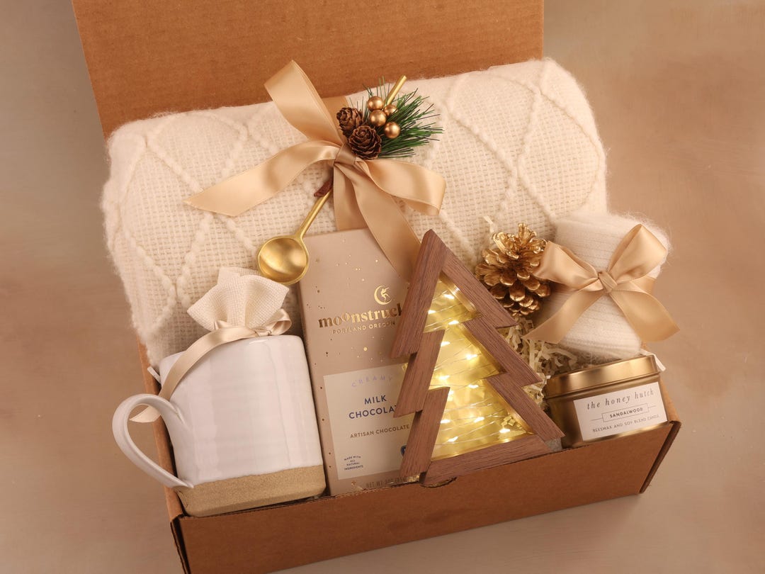 Rustic Personalized Holiday Gift Box, Christmas Gift Idea, Warm Gift ...