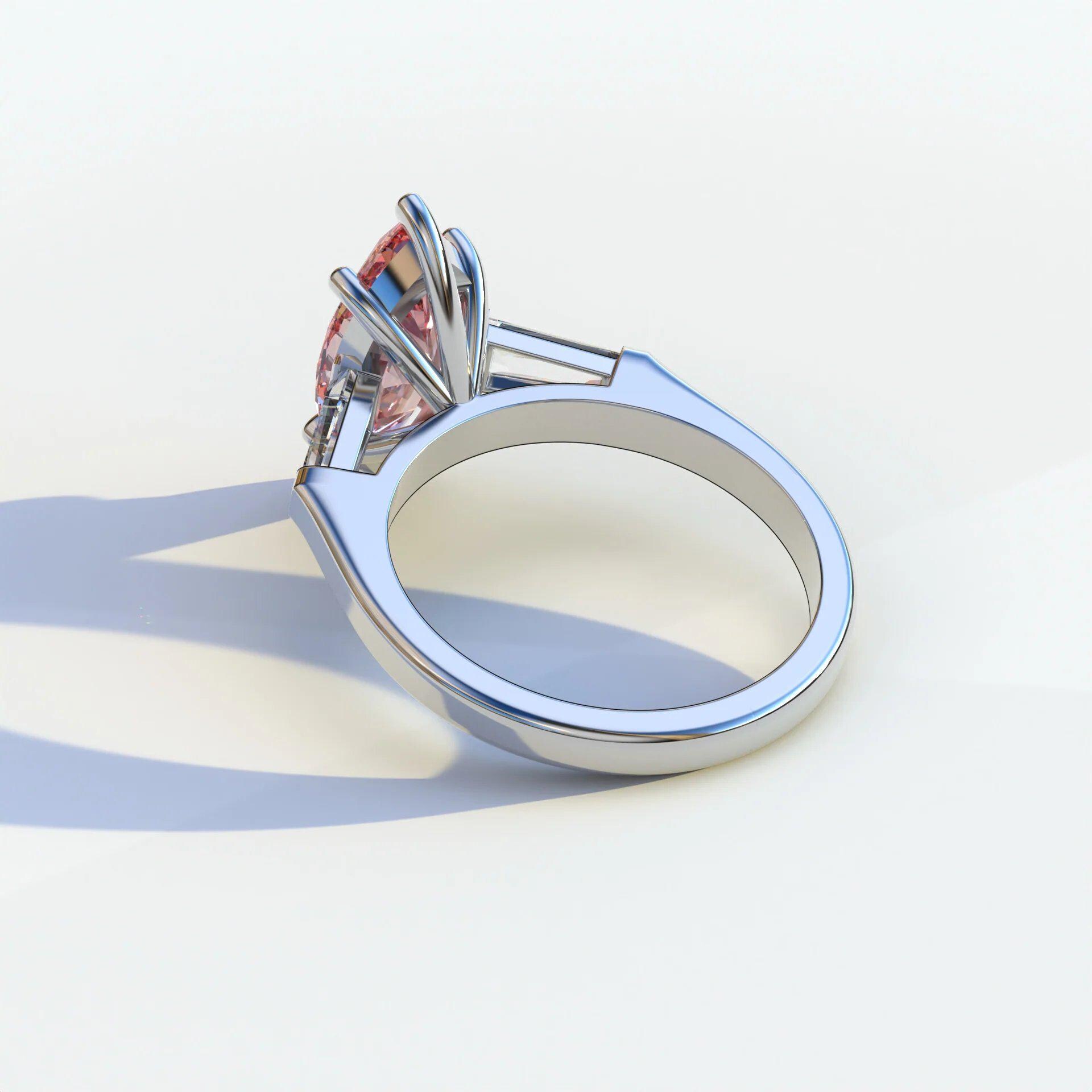 1.5 CT Marquise Cut Pink Lab Grown Diamond Ring, Fancy Pink Lab Created ...