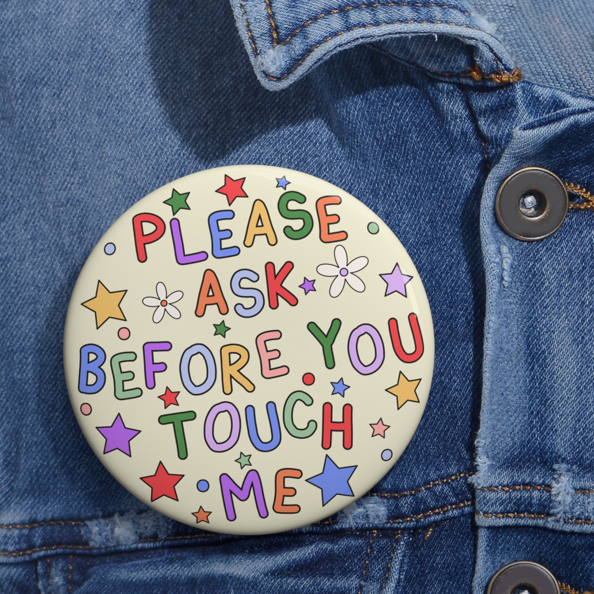 Please Ask Before You Touch Me - Sensory Overwhelm Badge Pin - Etsy