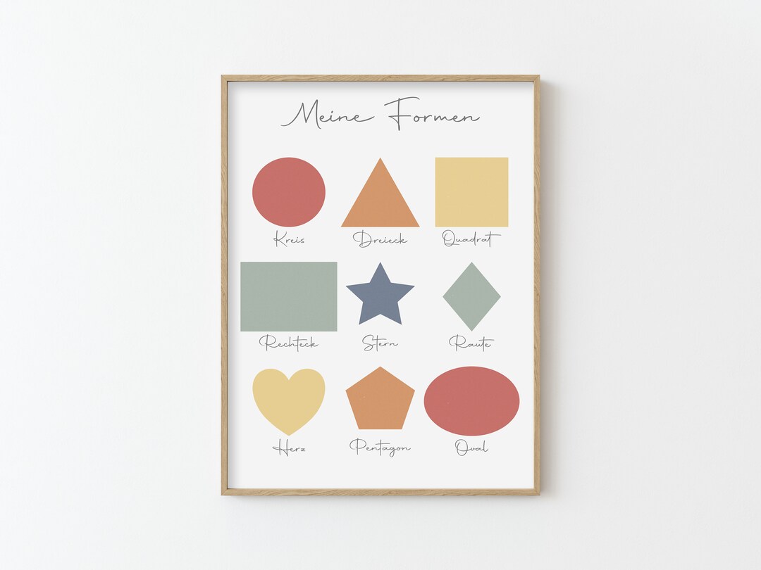 Poster Formen nach Montessori Kinder deutsch Lernposter Lerndrucke ...