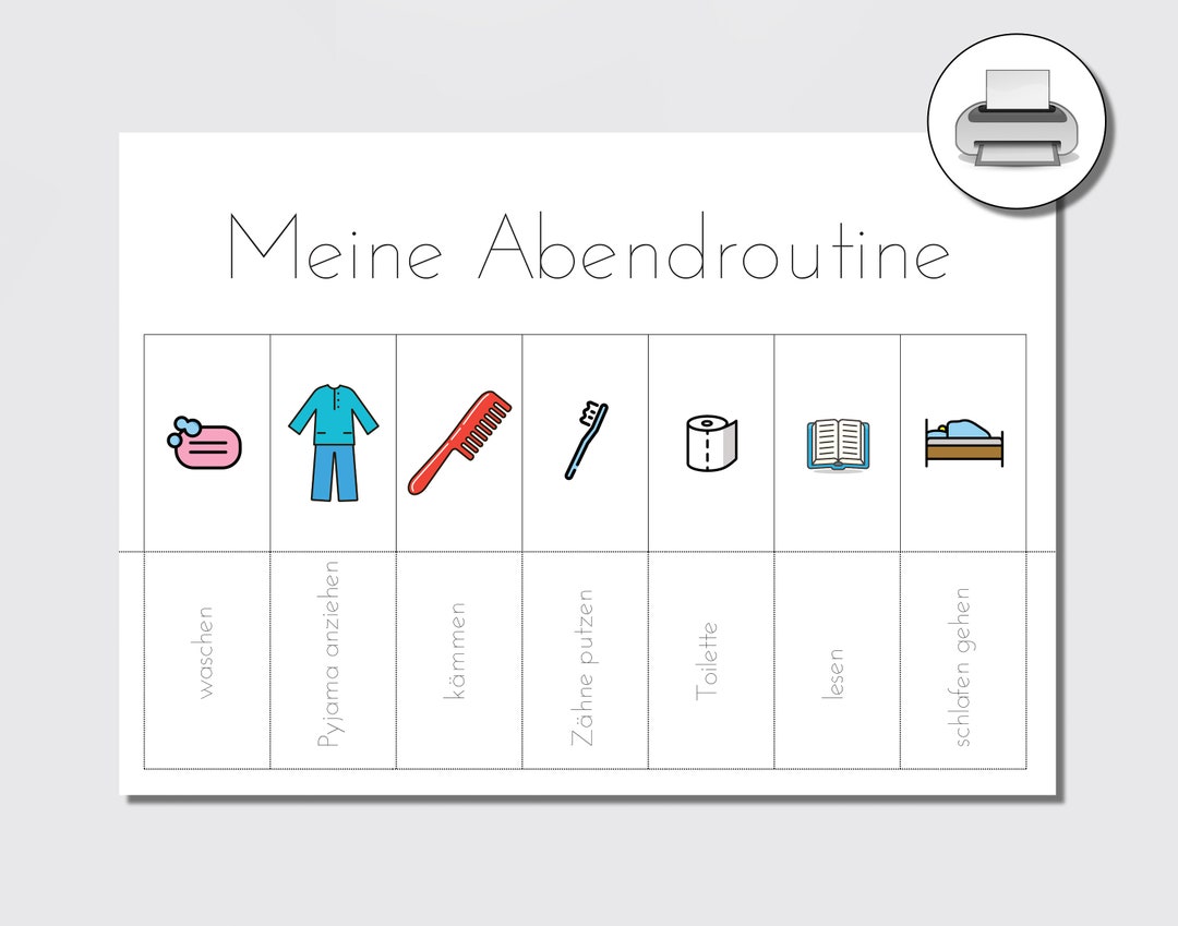 Abendroutine | Für Kinder | PDF | Digital | nach Montessori - Etsy.de