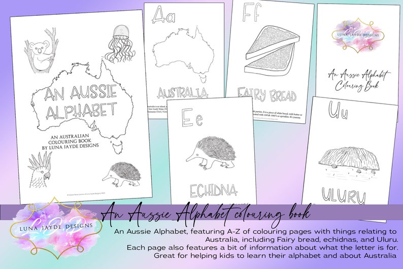 An Aussie Alphabet Colouring Book Printable Australian Alphabet, ABC ...