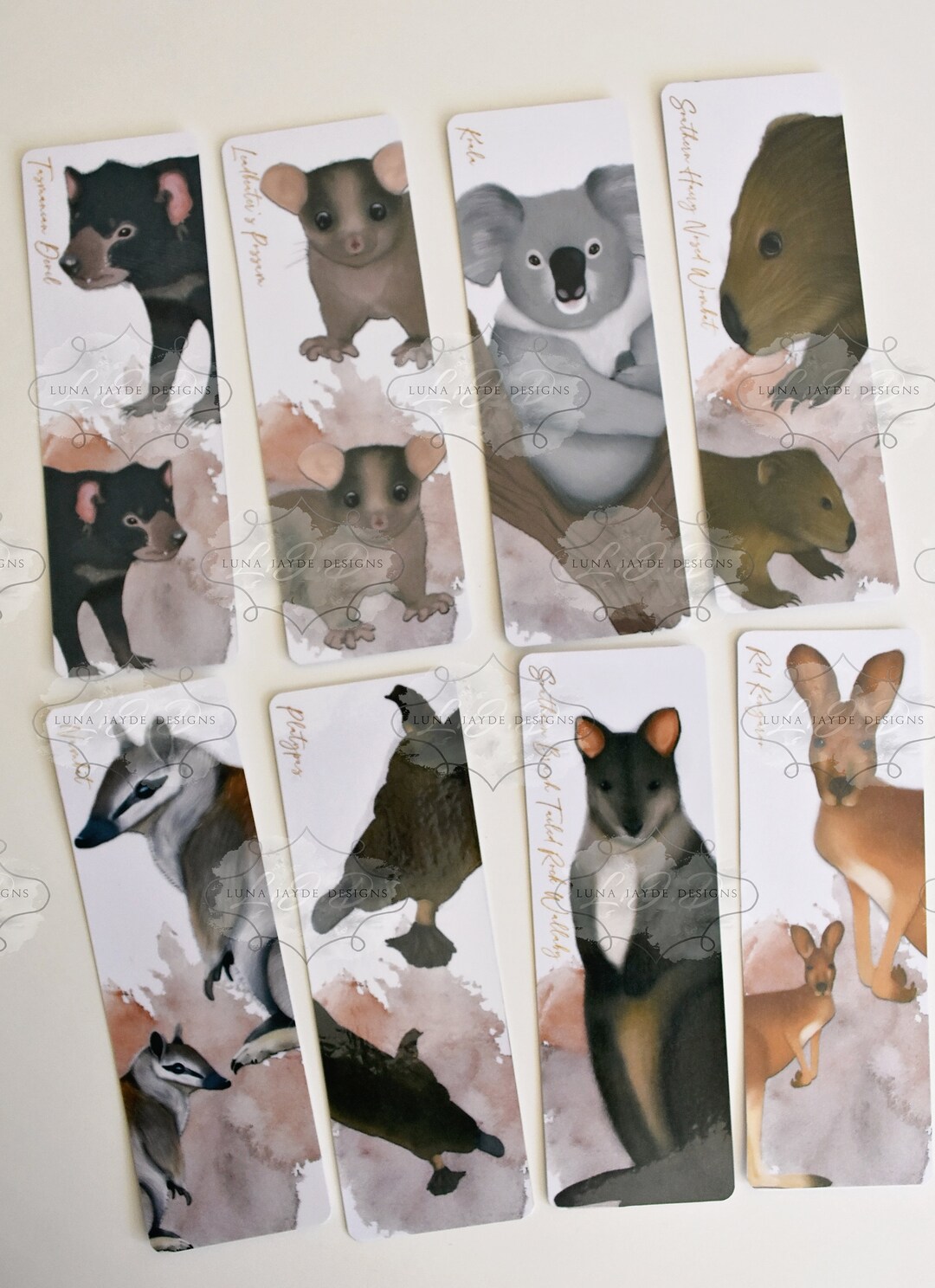 Australian Animal Bookmarks Emblems, Australia, Tassle, Platypus, Koala ...