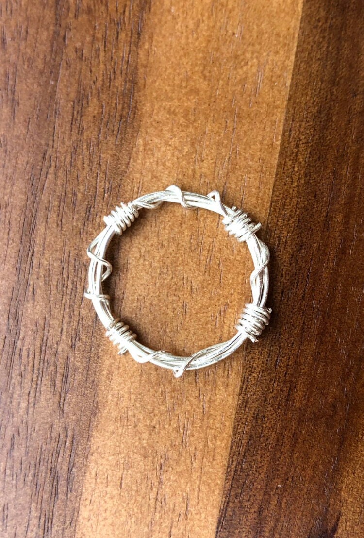 Barbed Wire Style Sterling Silver Ring - Etsy