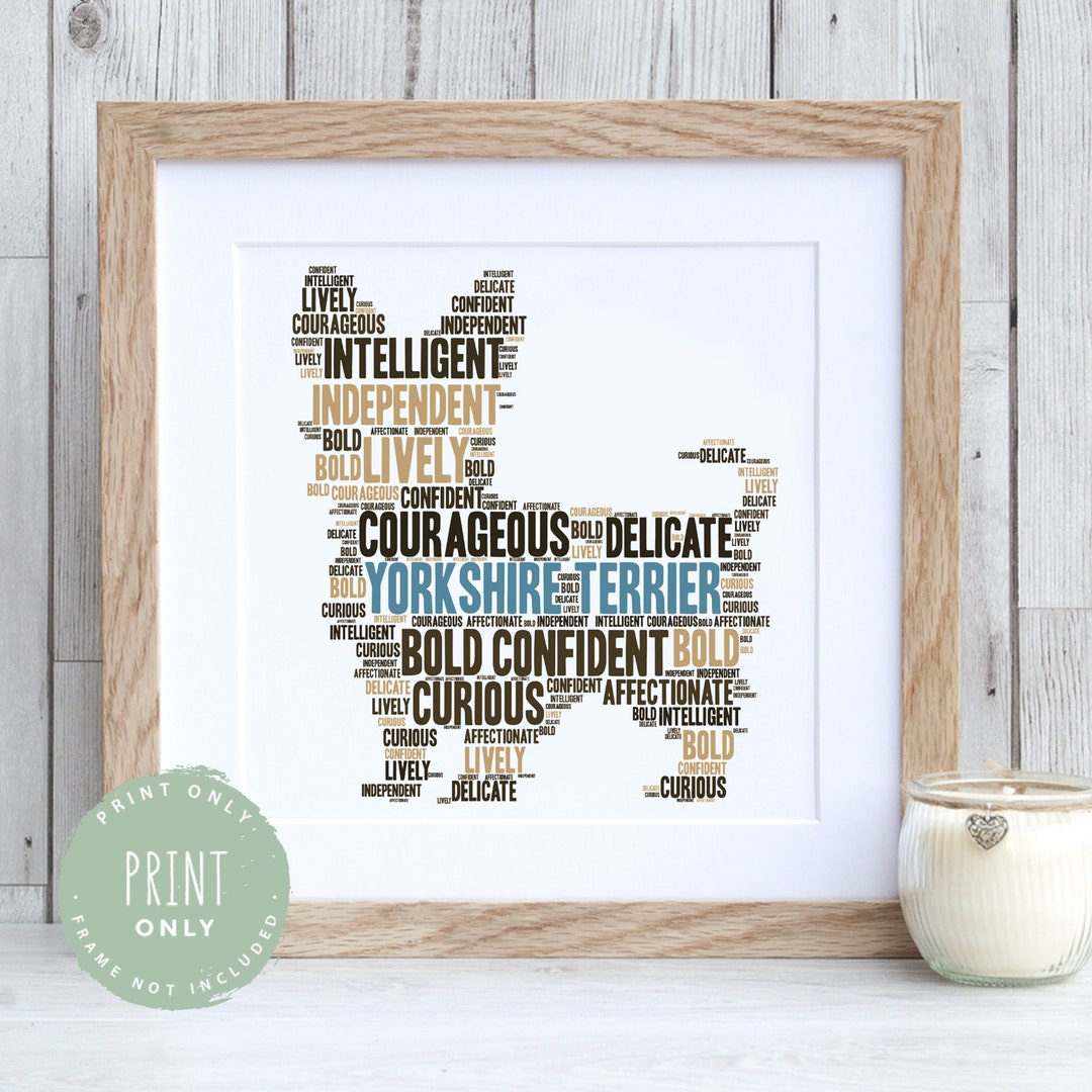 Yorkshire Terrier Print Dog Portrait Gift for Yorkie Owners ...