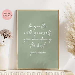 Printable Sage Green Wall Art for Self Love, Inspirational Quote ...