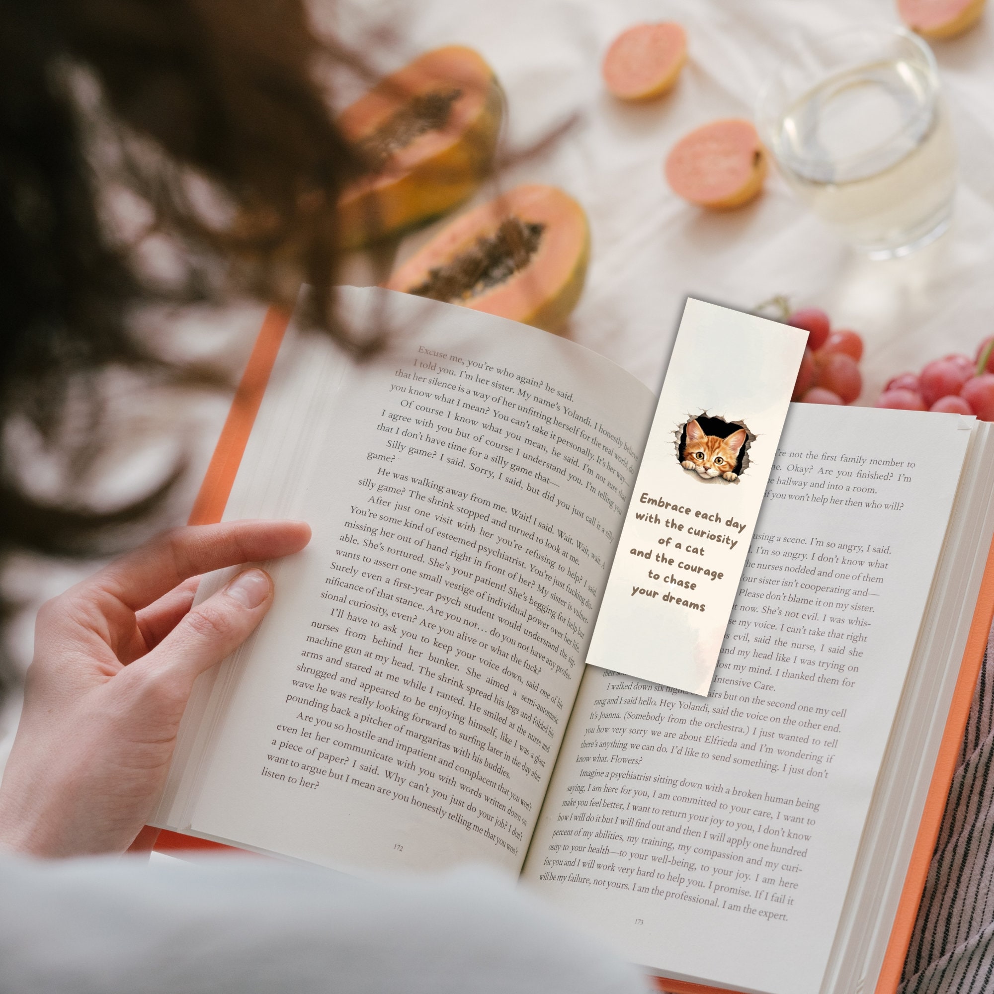 Printable Cat Peeking Bookmarks, Set of 6, Motivational Quote Bookmarks ...