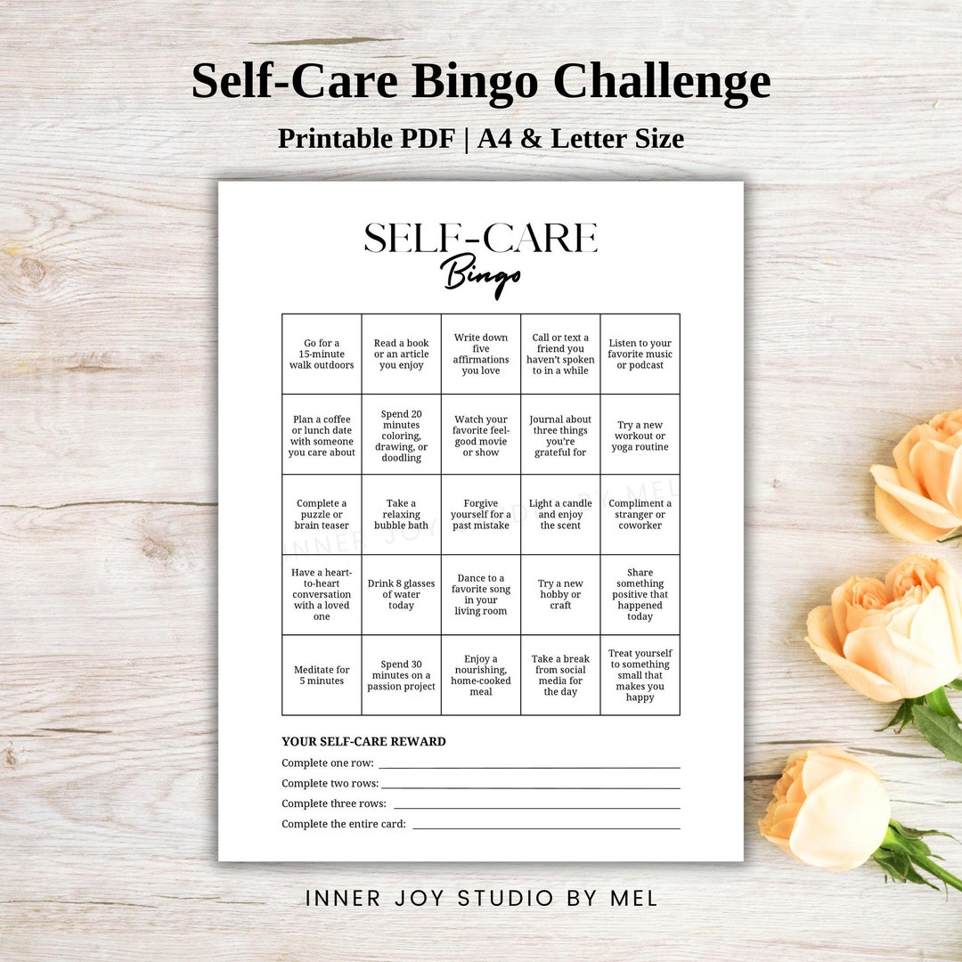Printable Self Care Bingo for Self Love, Mindfulness Activity, Mental ...
