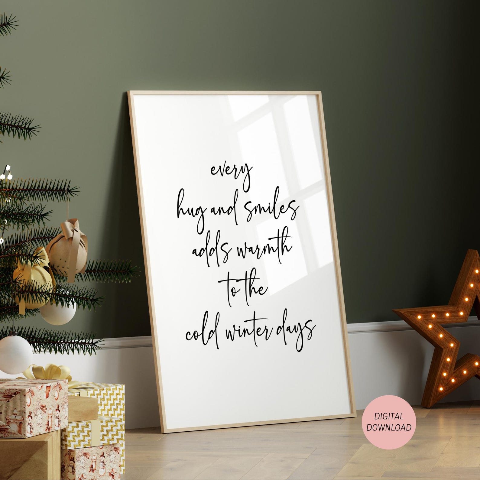 Printable Christmas Quote Wall Art, Holiday Decor, Modern Christmas ...