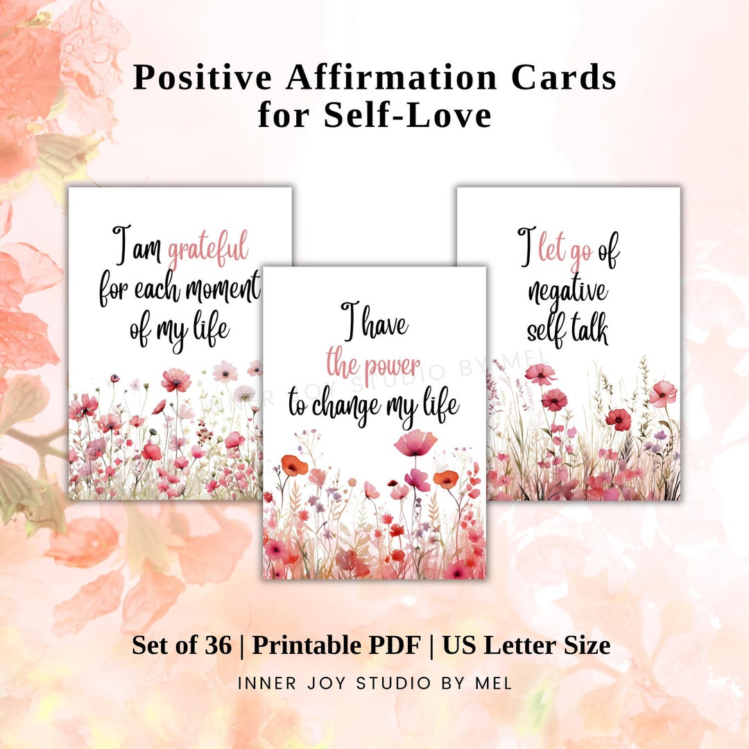 Printable Positive Affirmation Cards for Women, Inspirational Quotes ...