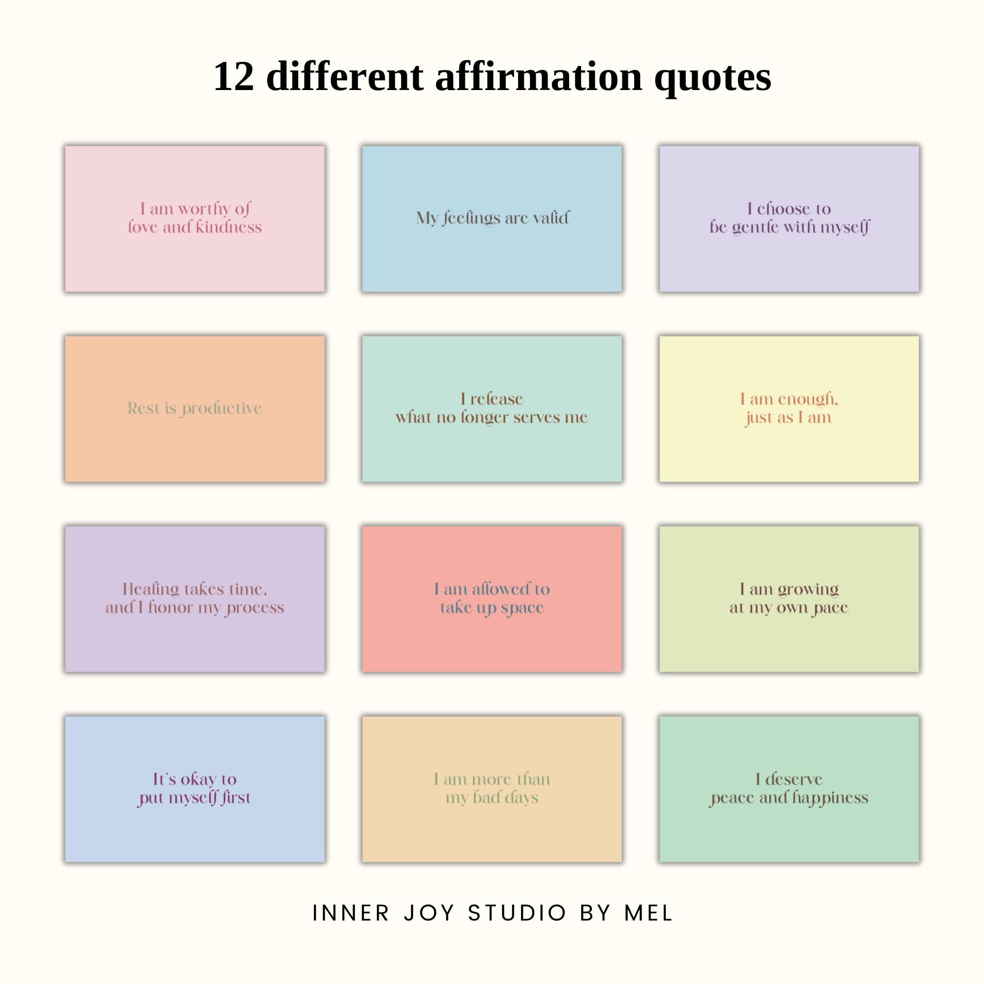 Positive Affirmation Desktop Wallpaper for Self Love, Pastel Minimalist ...
