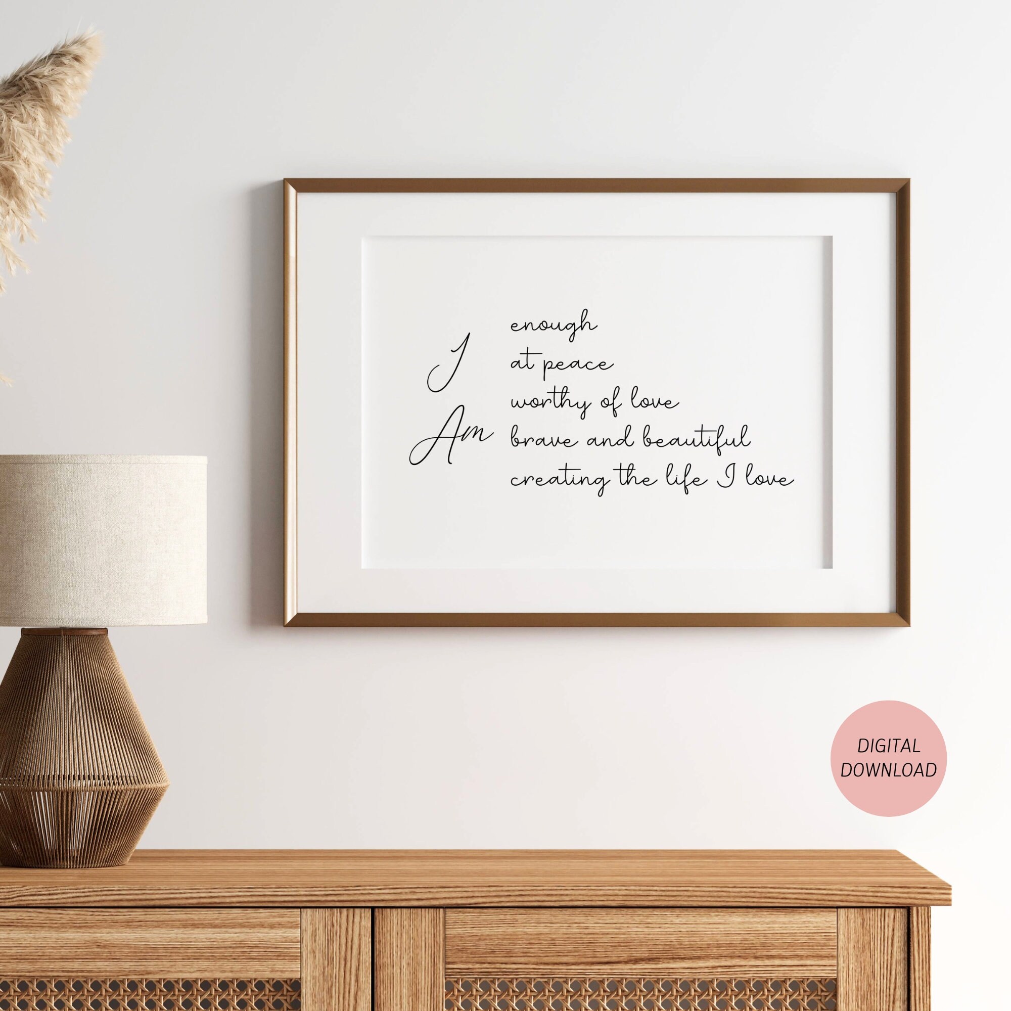 Printable Daily Affirmations Wall Art for Self Love, Inspirational ...