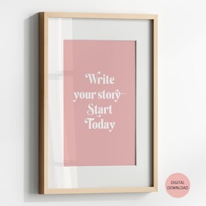 Printable Pink Inspirational Wall Art for Woman, Motivational Quote ...