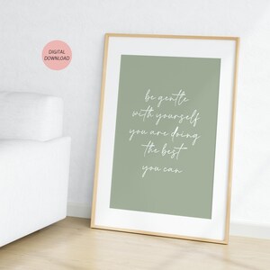 Printable Sage Green Wall Art for Self Love, Inspirational Quote ...
