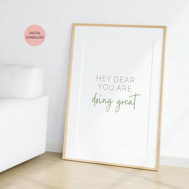 Printable Sage Green Wall Art, Daily Affirmations, Inspirational Quote ...