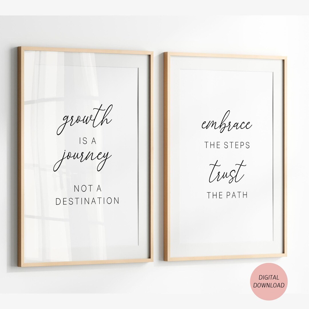Set of 2 Inspirational Quote Wall Art, Printable Motivational Decor ...