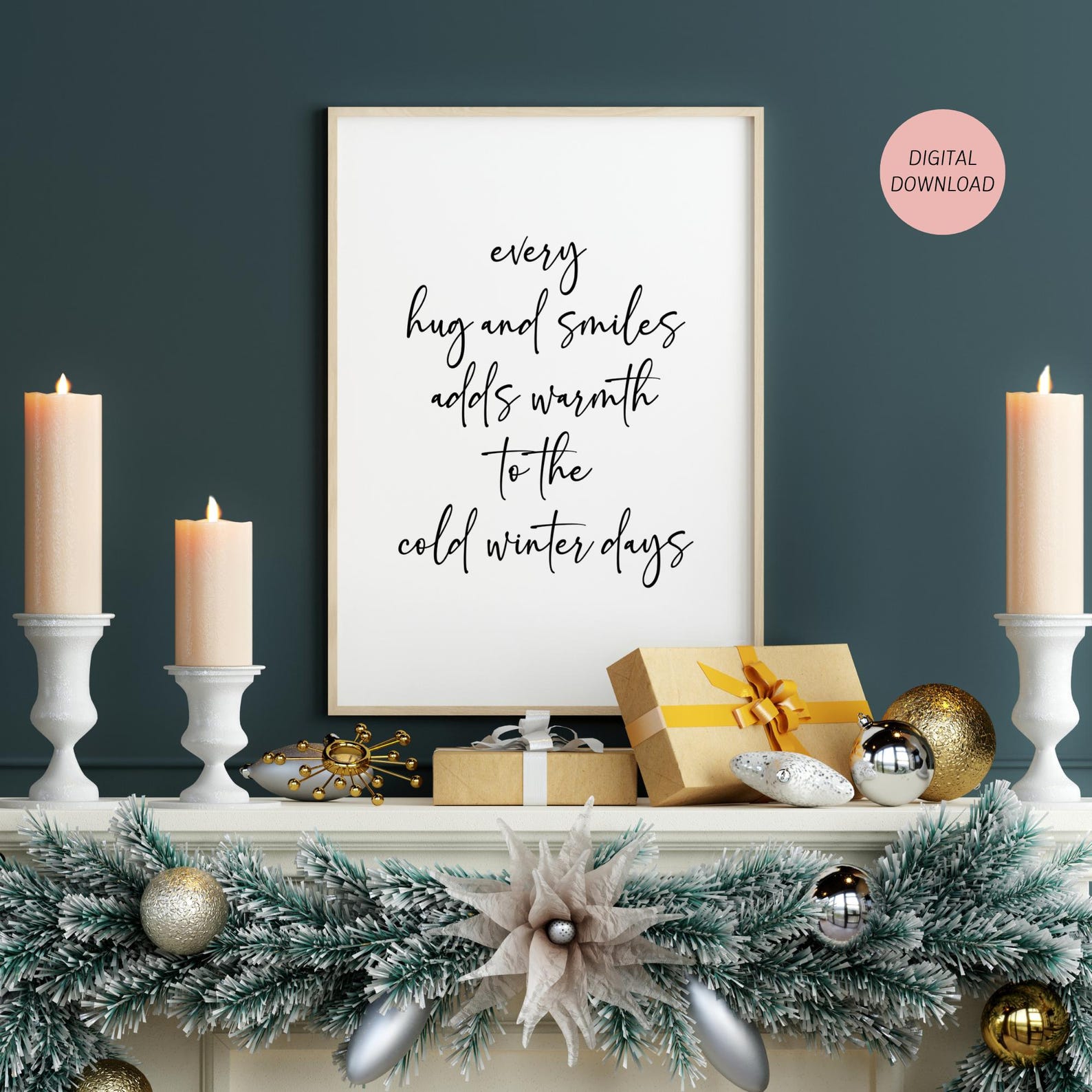 Printable Christmas Quote Wall Art, Holiday Decor, Modern Christmas ...