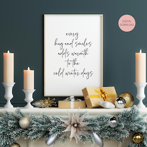 Printable Christmas Quote Wall Art, Holiday Decor, Modern Christmas ...