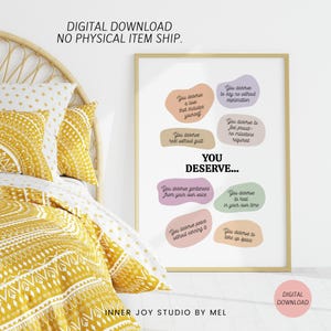 Printable Self Love Affirmation Wall Art, Mental Health Poster for Self ...