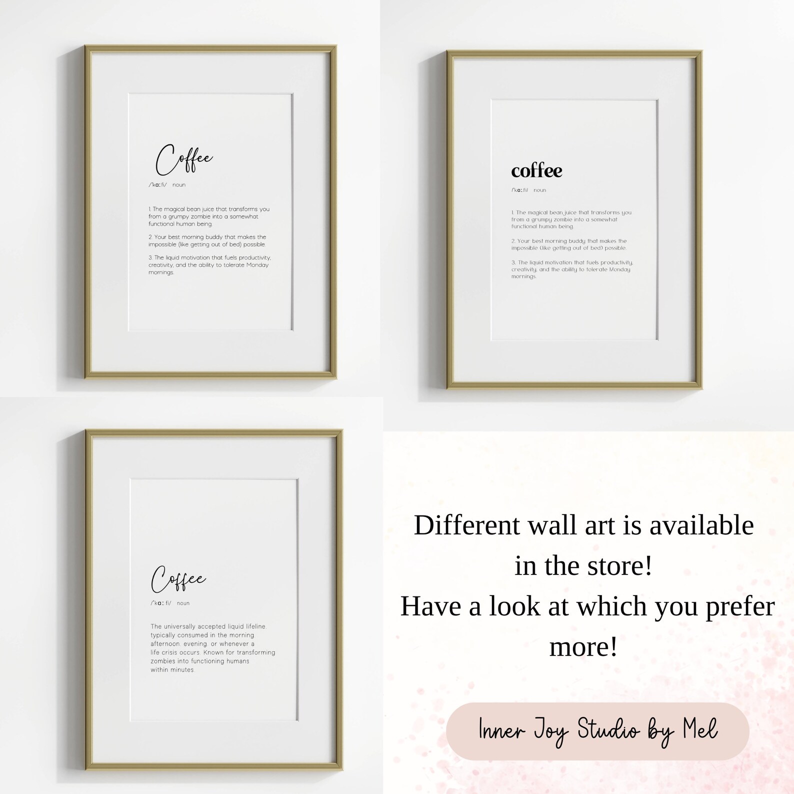 Coffee Definition Print, Funny Printable Wall Art, Kitchen Art Poster ...