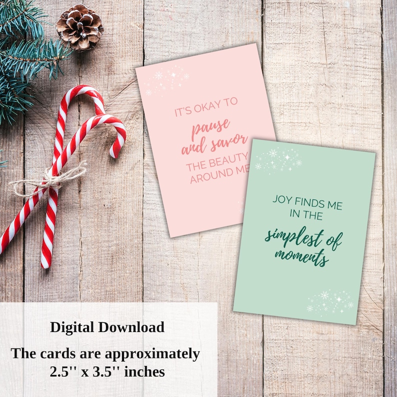 Printable Christmas Affirmation Cards for Self Love, Inspirational ...
