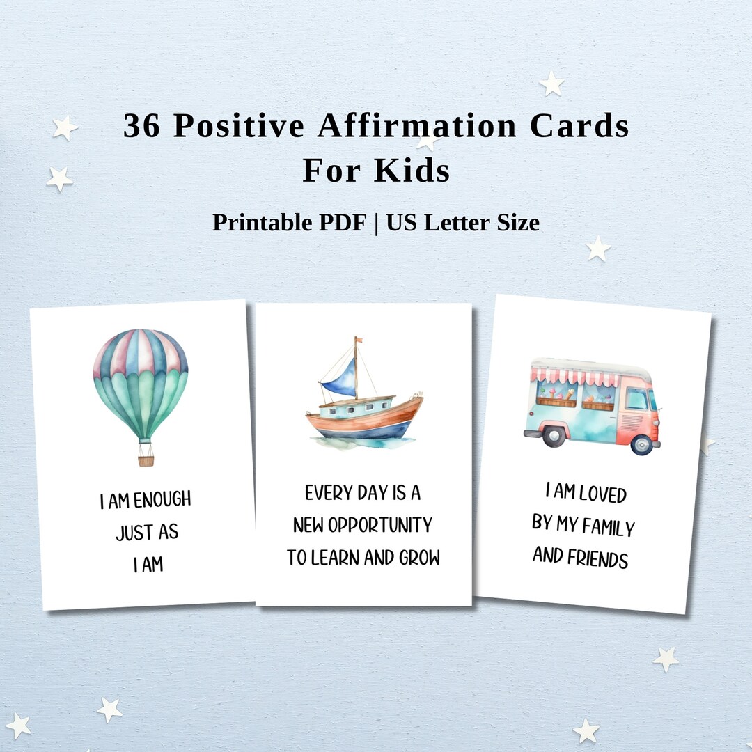 Printable Positive Affirmation Cards for Kids, Self Love Quote ...
