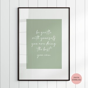 Printable Sage Green Wall Art for Self Love, Inspirational Quote ...