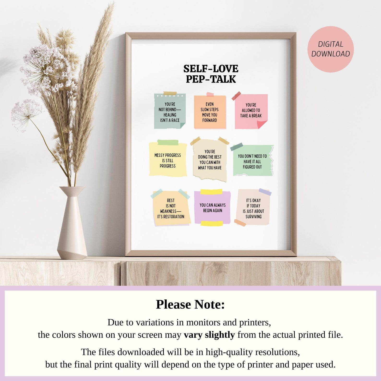 Printable Self Love Affirmation Wall Art, Mental Health Poster for Self ...