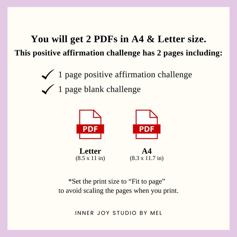 Printable 30 Day Positive Affirmation Challenge, Self Love Habit ...