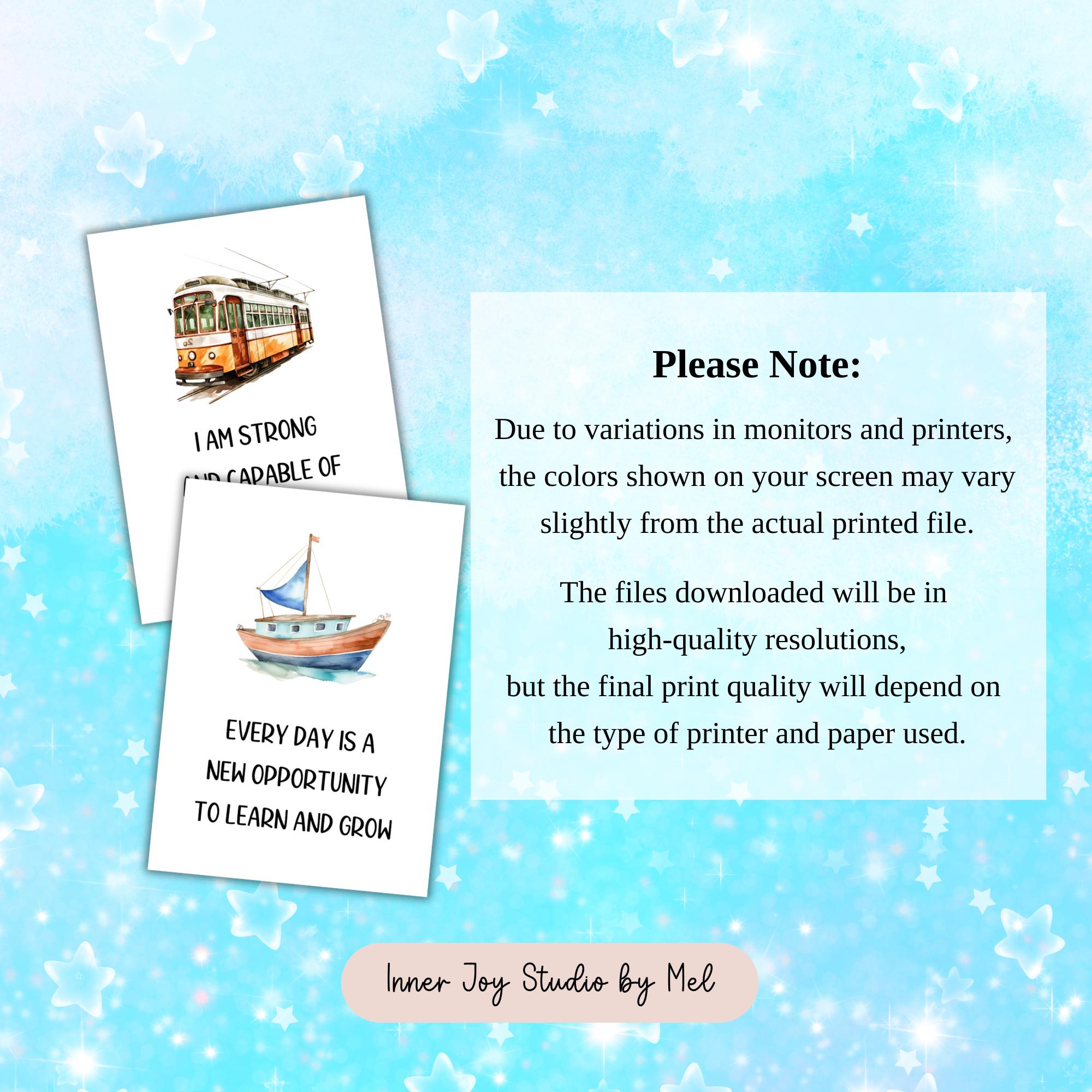 Printable Positive Affirmation Cards for Kids, Lunch Box Notes, Self ...