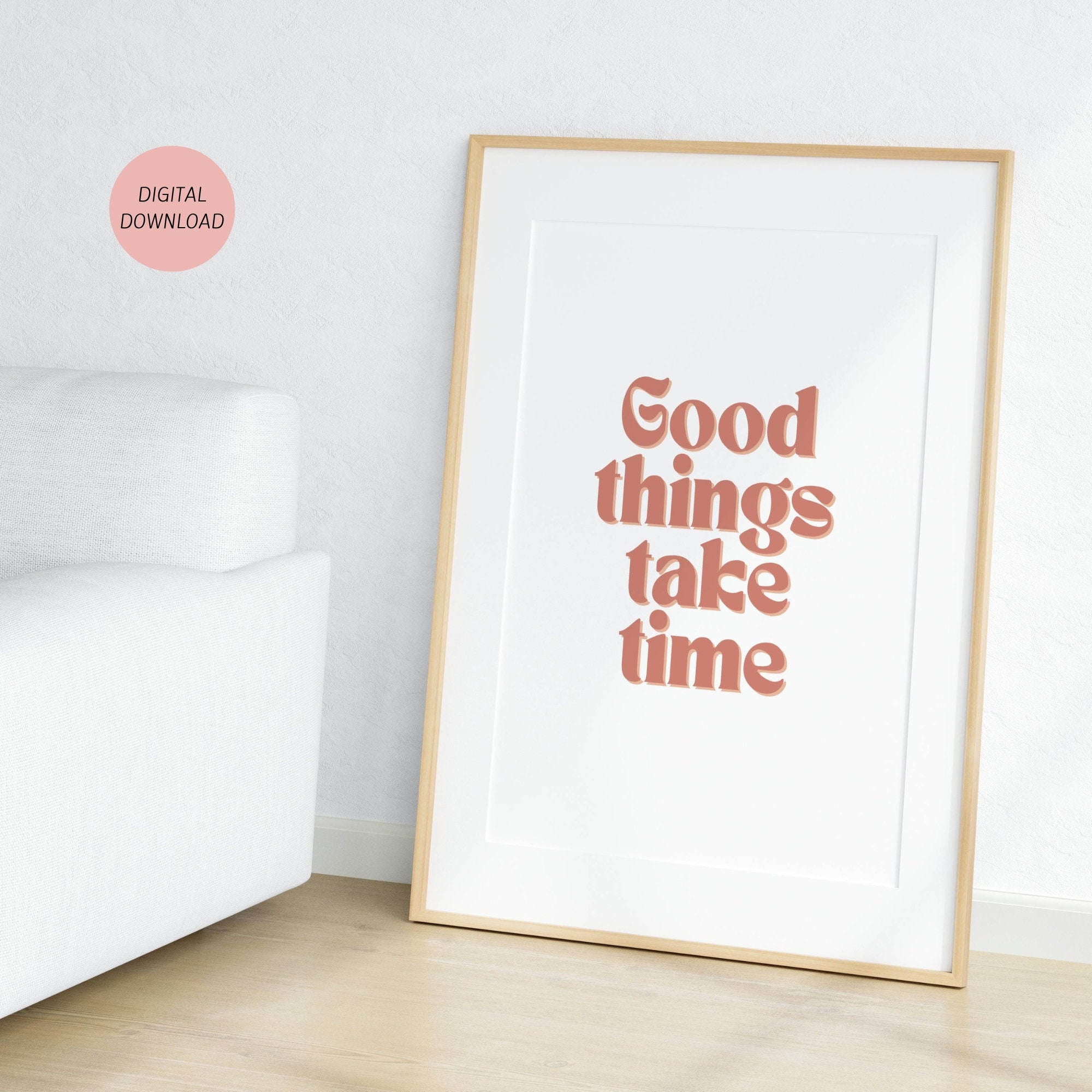 Printable Pink Wall Art, Inspirational Quote for Women, Retro Poster ...