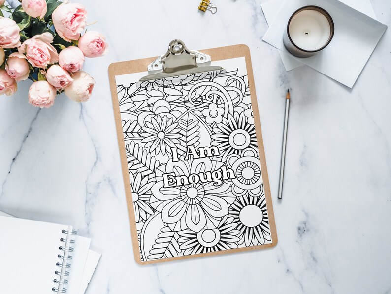 20 Affirmation Coloring Page Adult Coloring Kids Coloring - Etsy