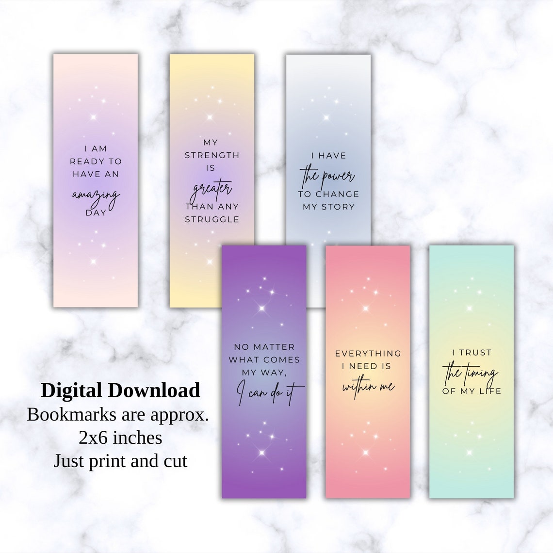 Printable Cute Bookmarks for Self Love, Positive Affirmation Quotes for ...