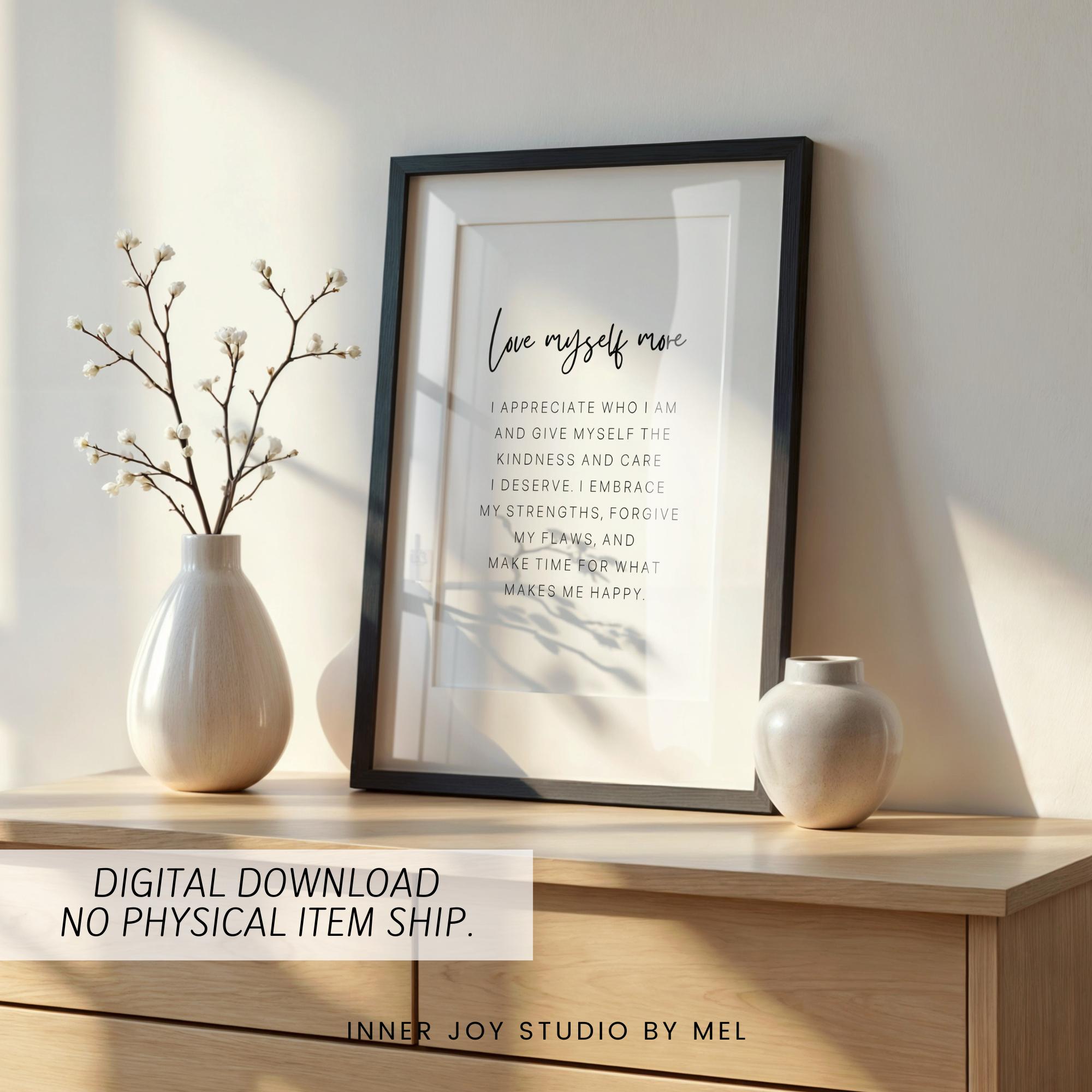 Printable Self Love Wall Art, Inspirational Quotes, Daily Affirmations ...