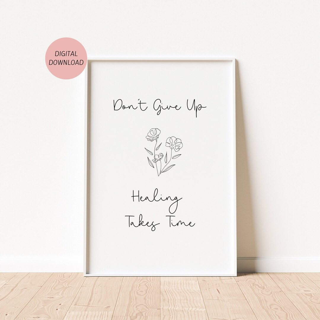 Printable Inspirational Quote Wall Art, Mental Health Poster, Flower ...