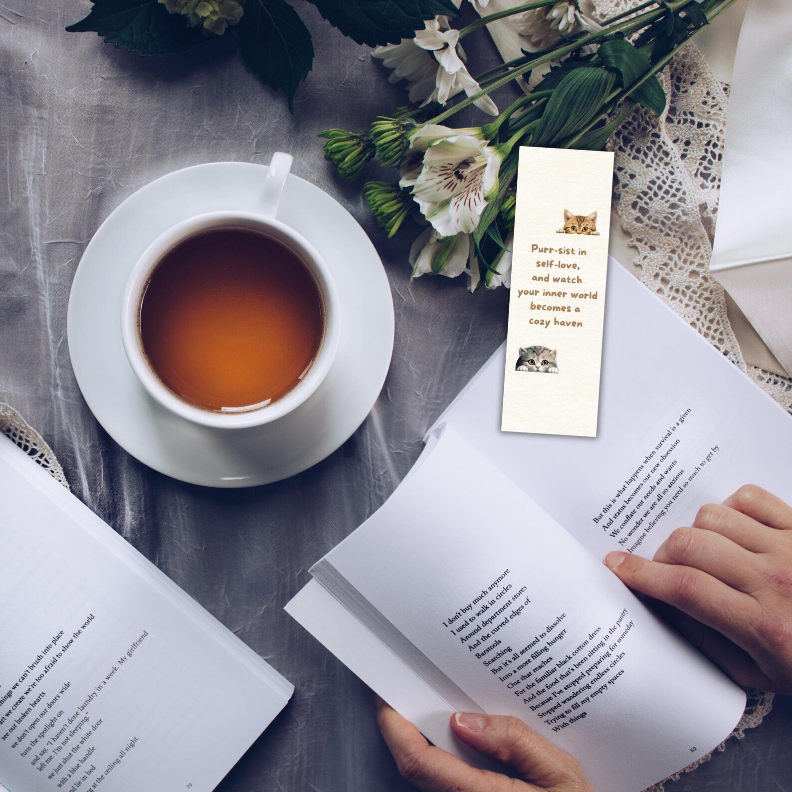 Printable Cat Peeking Bookmarks, Set of 6, Motivational Quote Bookmarks ...