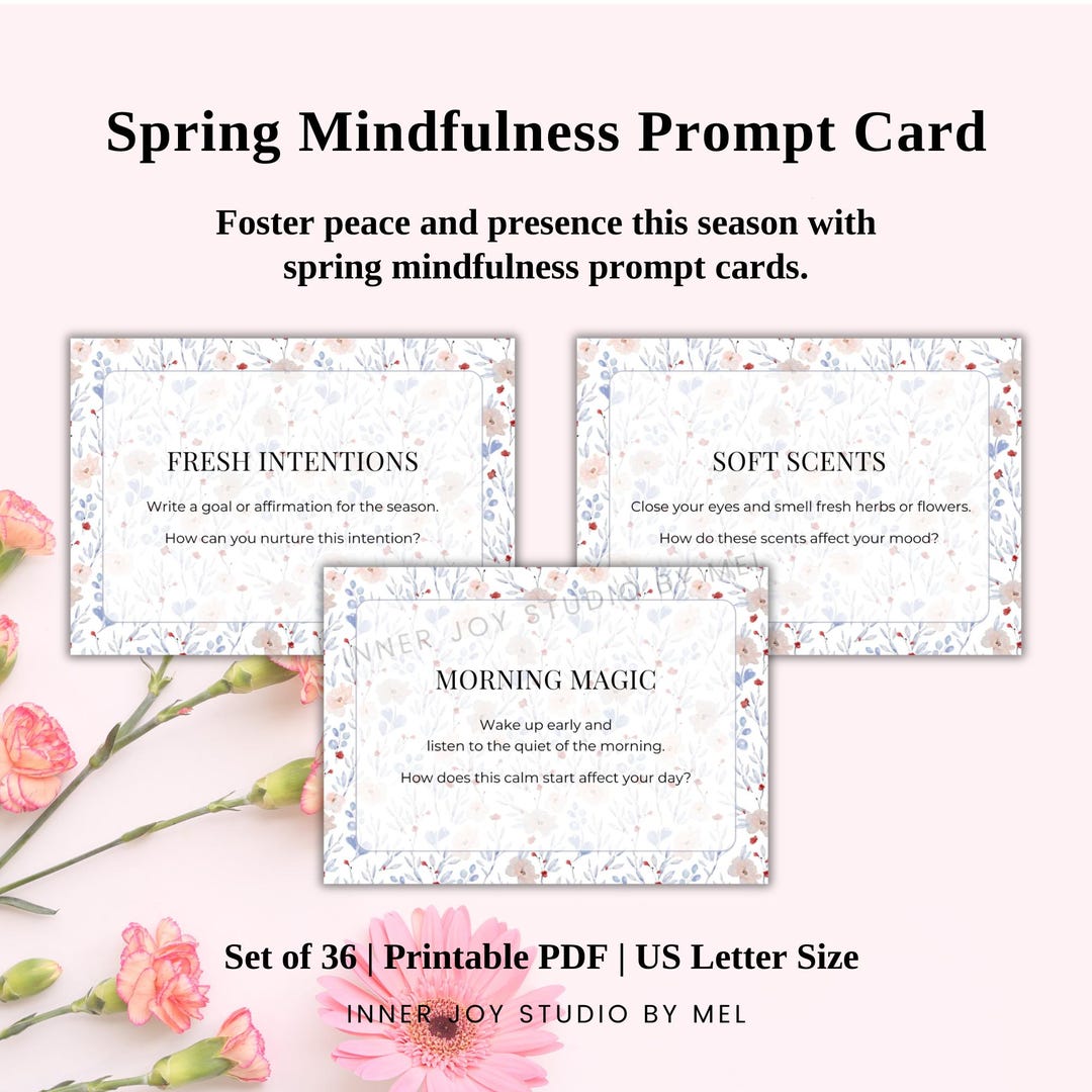 Printable Spring Mindfulness Activity Card for Self Care, Mental Health ...