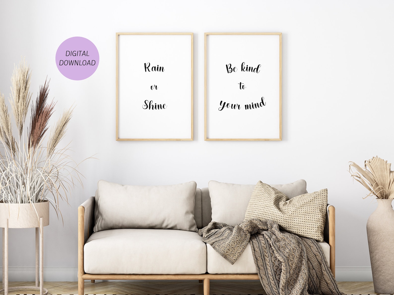 Set of 2 Be Kind to Your Mind, Printable Self Love Wall Art ...