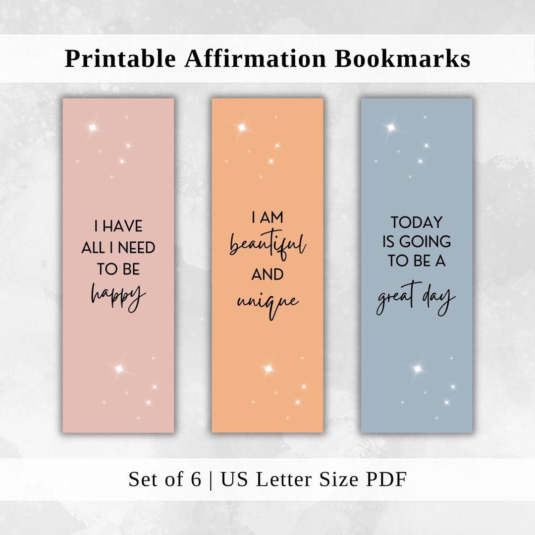 Printable Self Love Bookmarks, Cute Bookmarks for Mental Health ...