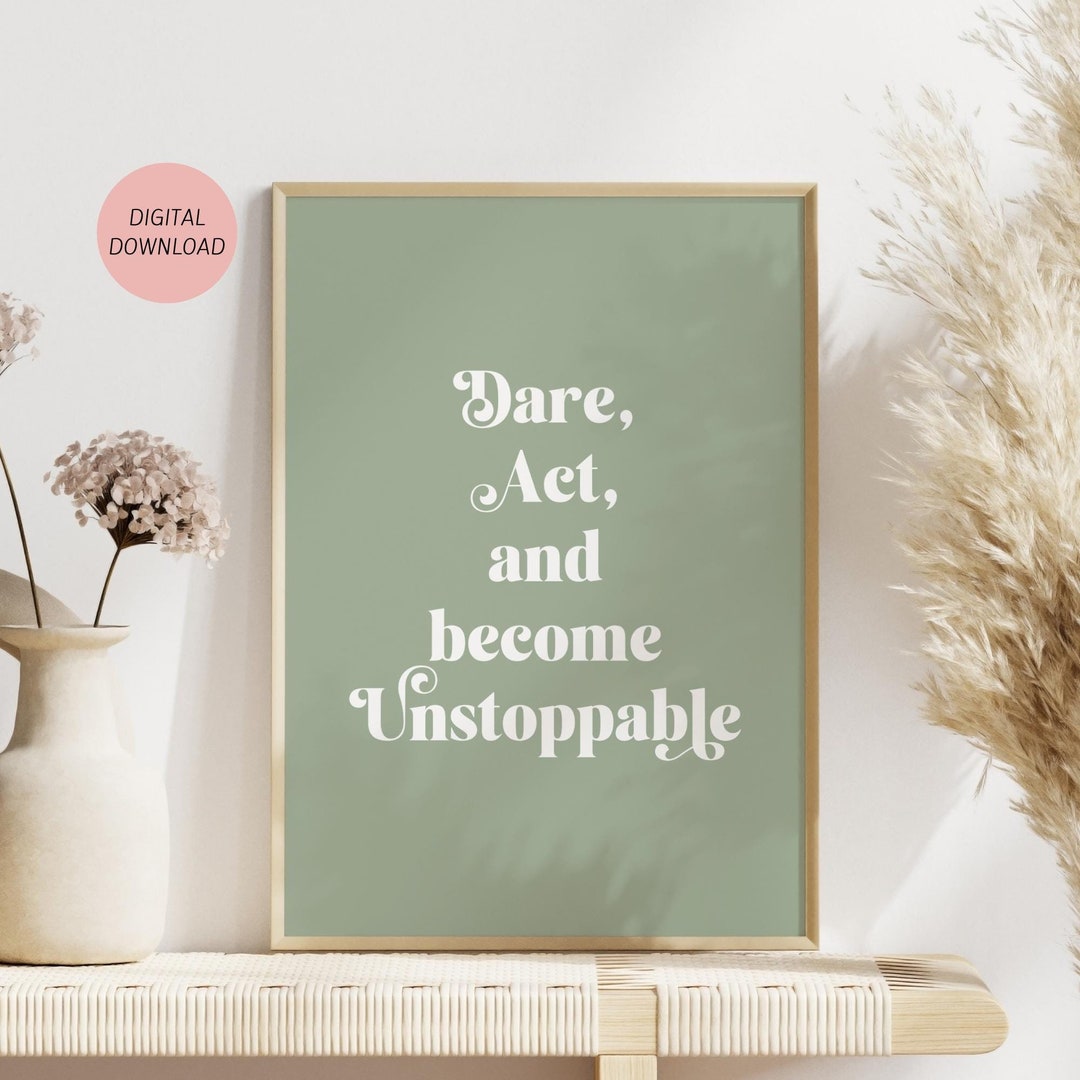 Printable Sage Green Motivational Wall Art, Inspirational Poster ...