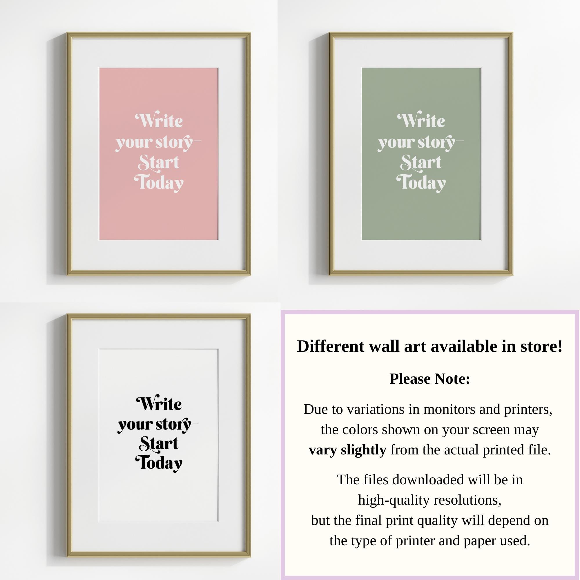 Printable Pink Inspirational Wall Art for Woman, Motivational Quote ...