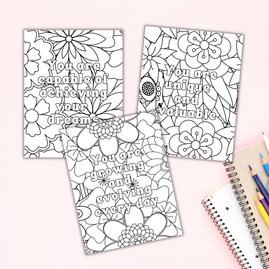 Printable Affirmations Coloring Pages for Kids, Adult Coloring Pages ...