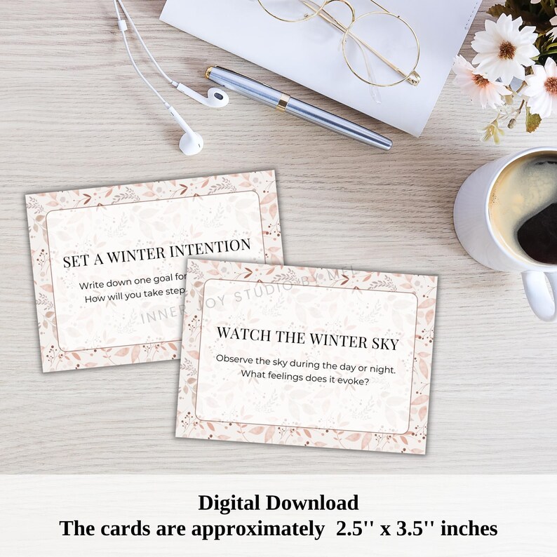 Printable Winter Mindfulness Prompt Card, Self Care Activity, Mental ...